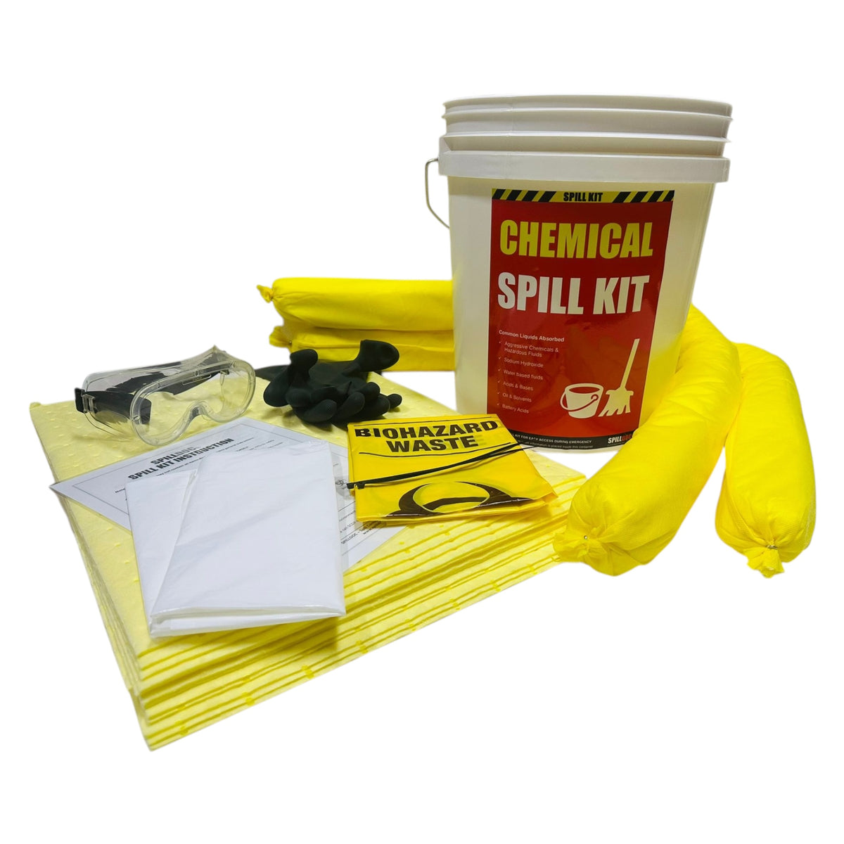 Spilldoc 20 Litre Chemical Spill Kit Bucket — Bio-Safety Supplies Pte Ltd