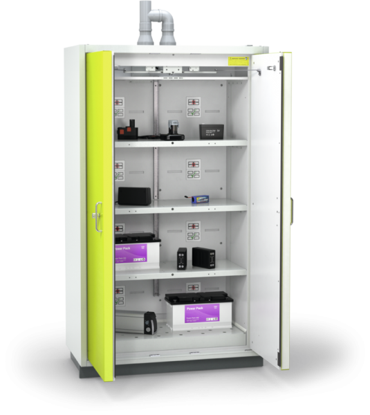 BATTERY LINE Type 90 Lithium-Ion Battery Storage Cabinet Two Doors XL ...