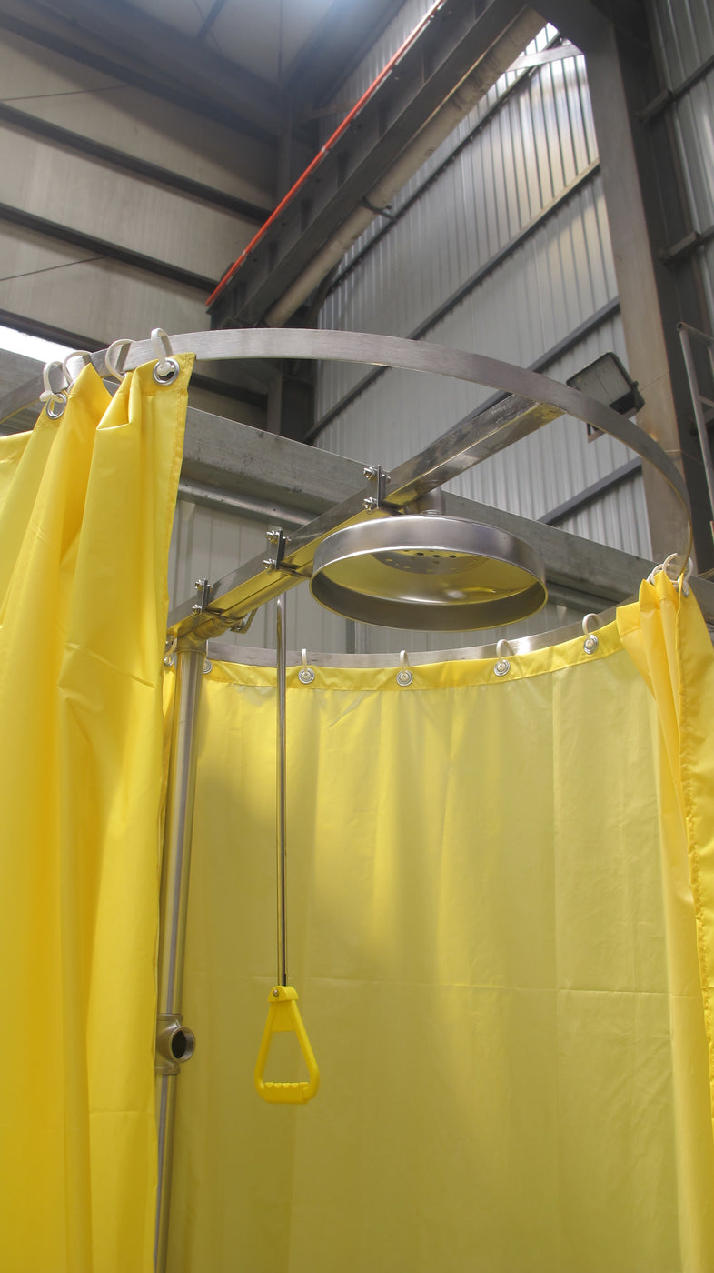 Spilldoc Curtain Booth Type Emergency Shower & Eyewash Station with Si ...