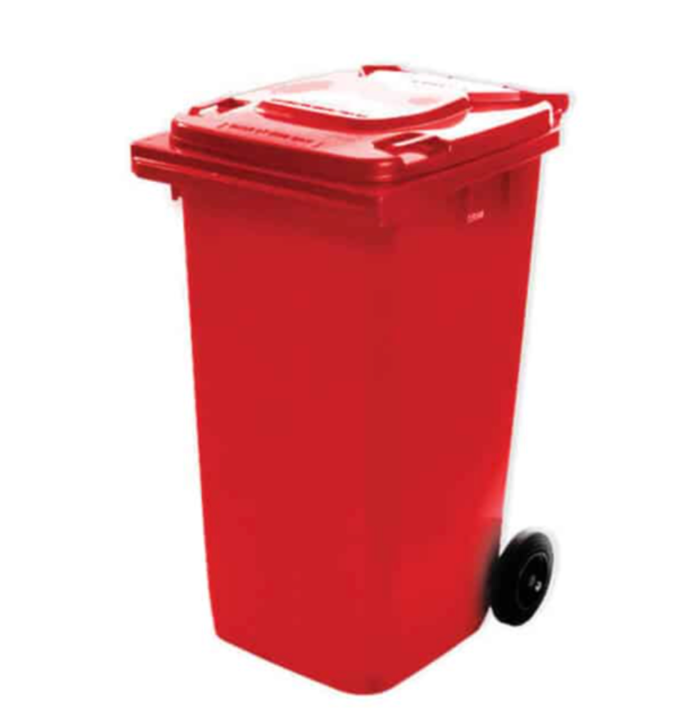 Biohazard Waste Disposal Bin (Red) with wheels 80L — Bio-Safety ...