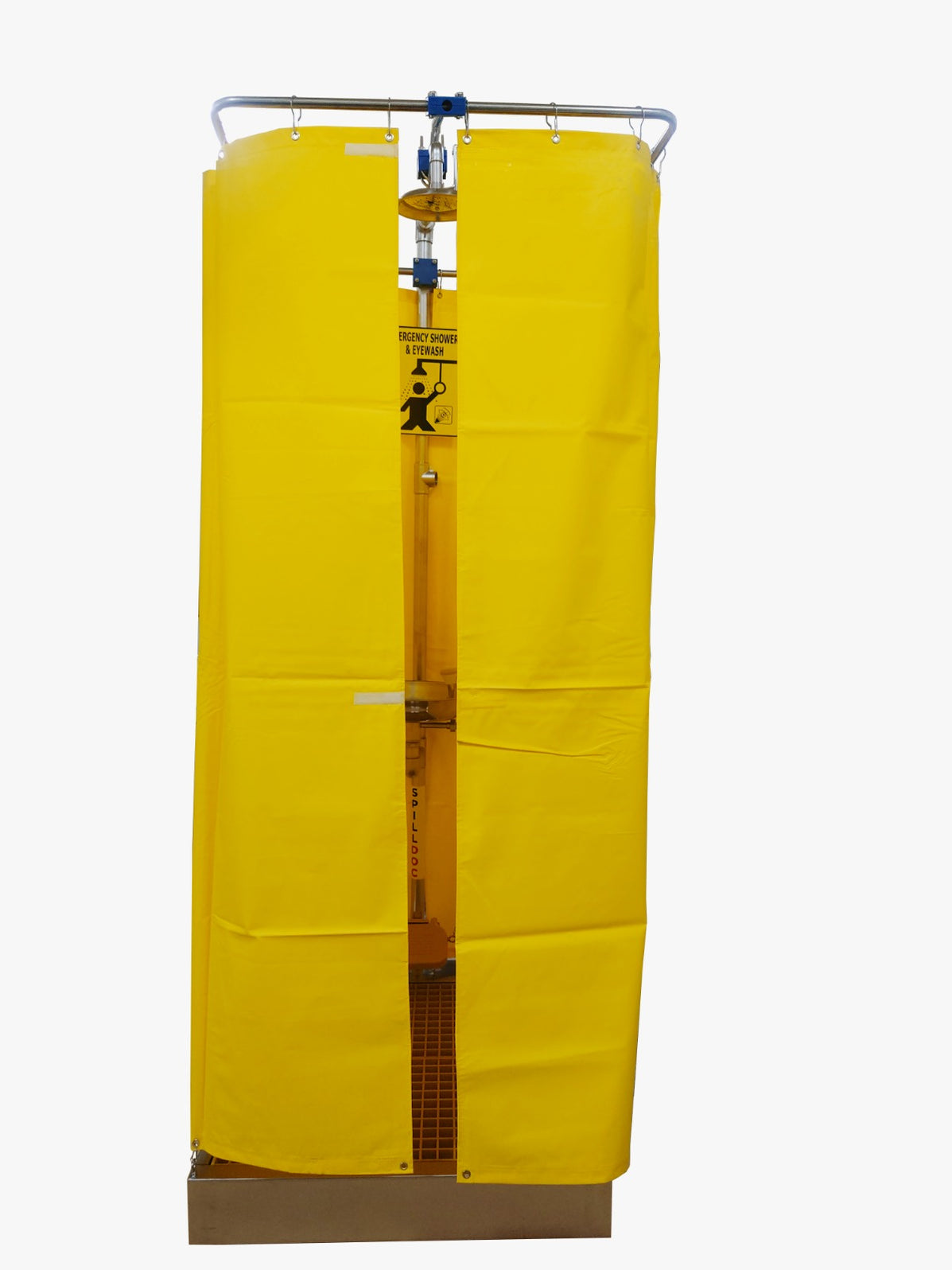 Spilldoc Curtain Booth Type Emergency Shower & Eyewash Station with wa ...
