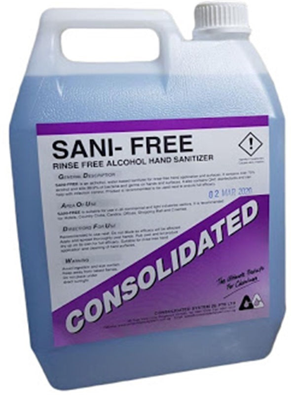 Sani Free 70% Alcohol Sanitizer 5L — Bio-Safety Supplies Pte Ltd