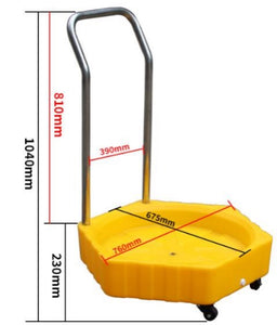 Spilldoc Single Poly Drum Dolly with Handle — Bio-Safety Supplies Pte Ltd