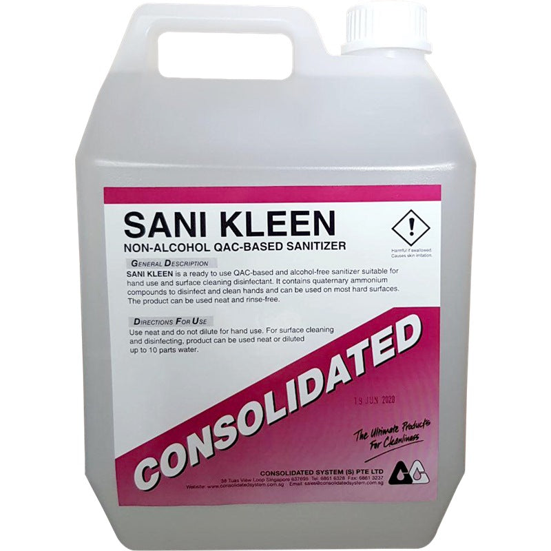 SANI-KLEEN ALCOHOL FREE HAND SANITIZER 5L — Bio-Safety Supplies Pte Ltd