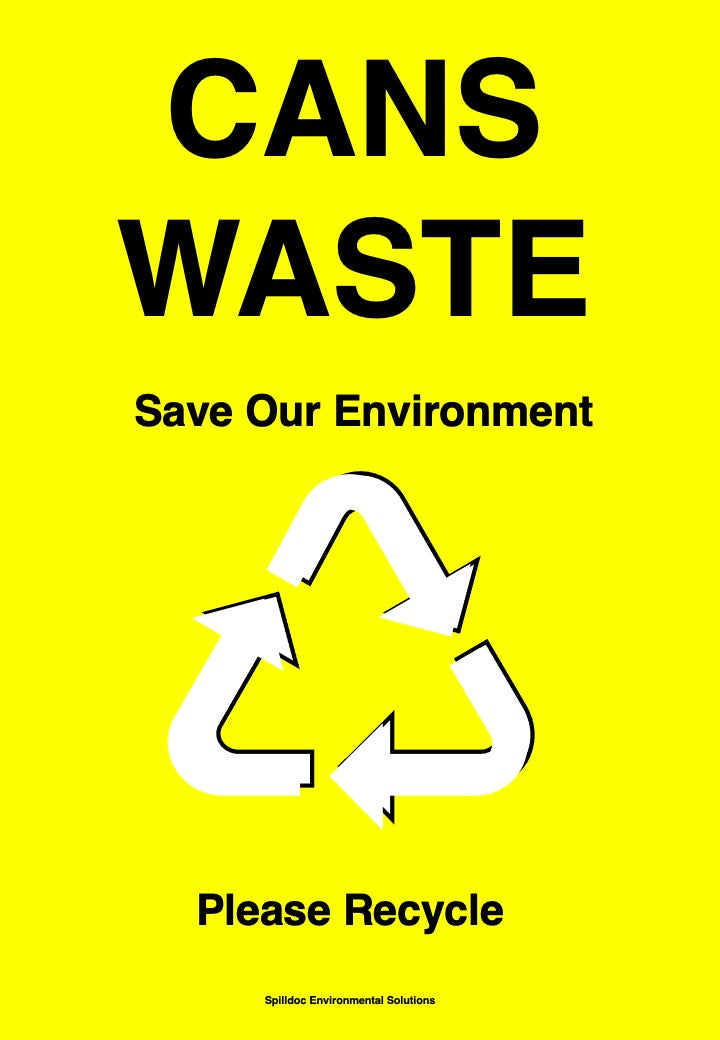 Cans Waste Sign — Bio-Safety Supplies Pte Ltd