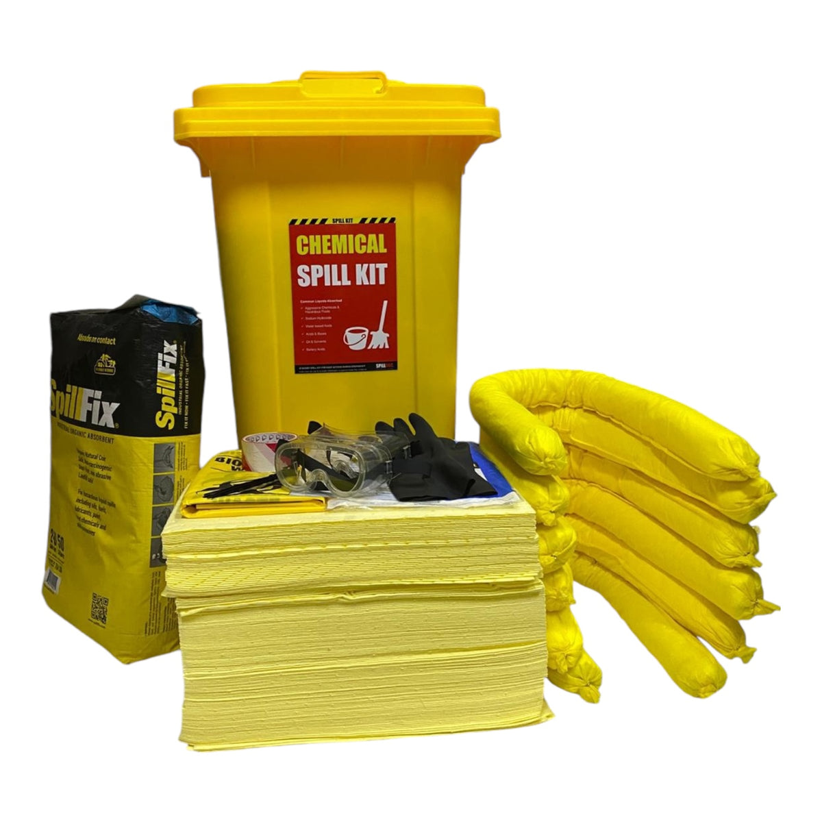 Spilldoc 120 Litre Chemical Spill Kit with Granular Absorbent Floor Sw ...