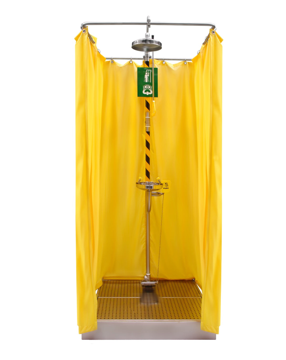 Spilldoc Square Curtain Booth Type Emergency Shower & Eyewash Station ...